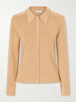 Tory Burch Silk-blend Polo Shirt - Neutrals