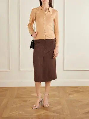 Tory Burch Silk-blend Polo Shirt - Neutrals