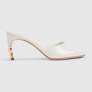 Gucci Castello Slide Leather Mid Heel