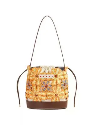 Marni Crochet Flower Bucket Bag - Orange