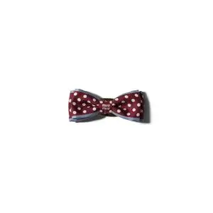 Miu Miu Polka Dot Twill Hair Clip - Amaranth Red/cornflower