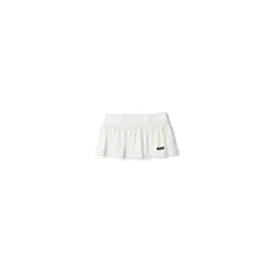 Miu Miu Slubbed Poplin And Eyelet Lace Mini Skirt