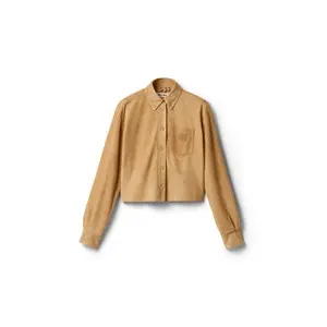 Miu Miu Cropped Suede Shirt