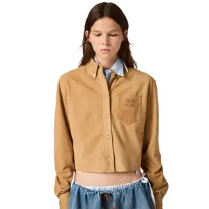 Miu Miu Cropped Suede Shirt