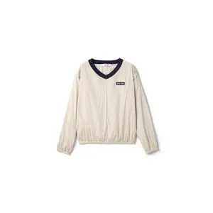 Miu Miu Technical Pongé Sweatshirt With Jacquard Logo