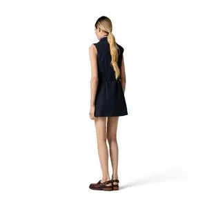 Miu Miu Sleeveless Belted Mini Dress With Pleated Skirt