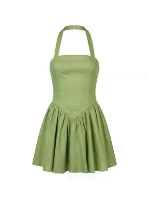 NICHOLAS Amalie Halter-neck Mini Dress - Green
