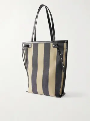 Proenza Schouler North South Days Striped Canvas Tote - Green