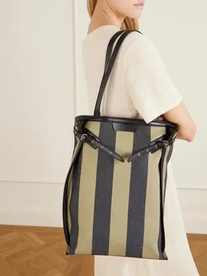 Proenza Schouler North South Days Striped Canvas Tote - Green
