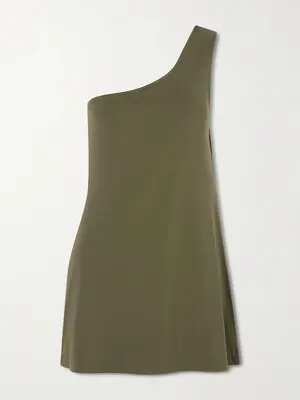 RIVAGE Rho One-shoulder Swim Dress - Green