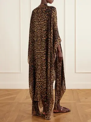 Saint Laurent Leopard-print Wool Kaftan