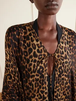 Saint Laurent Leopard-print Wool Kaftan