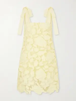 Simkhai Marigold Cotton Lace Mini Dress - Yellow