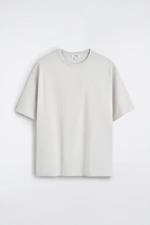Cos Relaxed Garment-washed Cotton T-shirt Light Blue