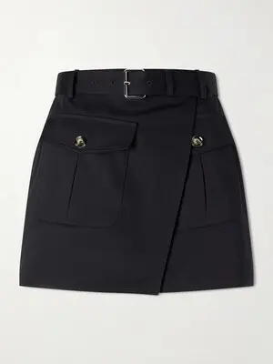 Proenza Schouler Bruni Belted Cotton-drill Shorts - Black