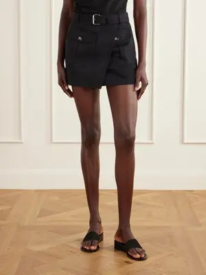 Proenza Schouler Bruni Belted Cotton-drill Shorts - Black