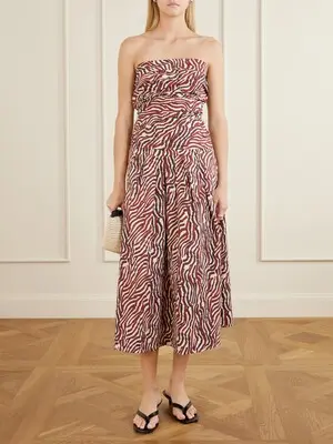 Proenza Schouler White Label Nessa Printed Cotton-blend Maxi Skirt - Red
