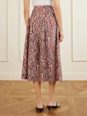Proenza Schouler White Label Nessa Printed Cotton-blend Maxi Skirt - Red