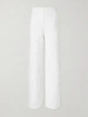 Proenza Schouler White Label Shilo Jacquard-knit Cotton-blend Straight-leg Pants - Neutrals