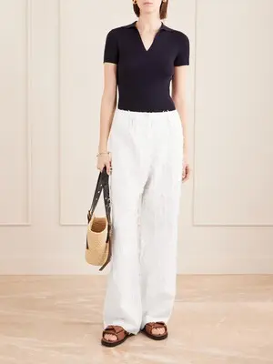 Proenza Schouler White Label Shilo Jacquard-knit Cotton-blend Straight-leg Pants - Neutrals