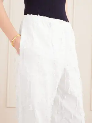 Proenza Schouler White Label Shilo Jacquard-knit Cotton-blend Straight-leg Pants - Neutrals