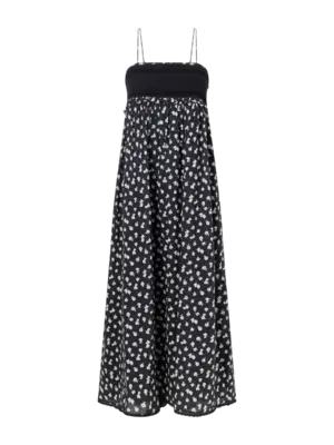Posse Danielle Floral-print Cotton Maxi Dress - Black