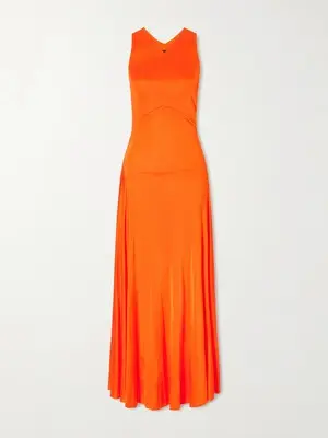 Proenza Schouler Naia Satin-jersey Maxi Dress - Orange