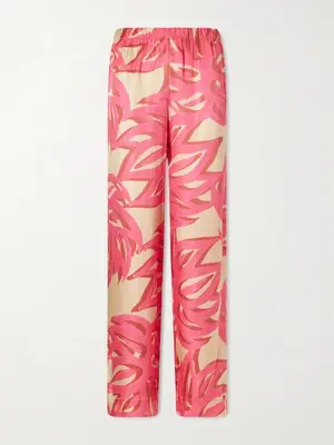 Themis Z Ismene Wide-leg Silk-blend Pants - Pink