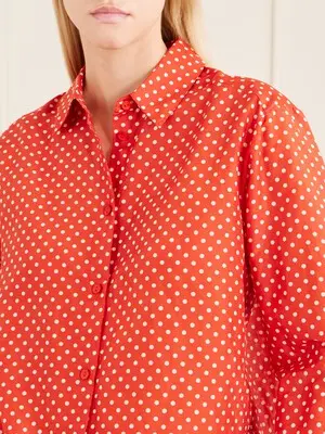 Matteau Polka Dot Organic Cotton Blend Shirt