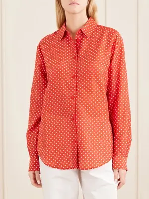 Matteau Polka Dot Organic Cotton Blend Shirt