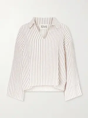 Tove Striped Seersucker Shirt - White