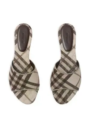 Burberry Checked Flat Sandals