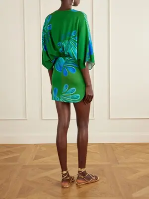 Themis Z Alcmene Printed Satin Mini Dress
