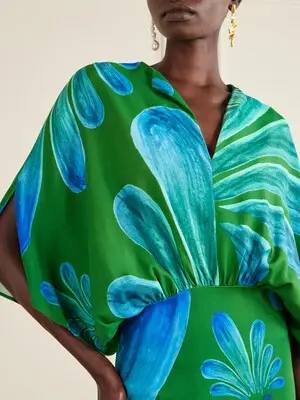 Themis Z Alcmene Printed Satin Mini Dress