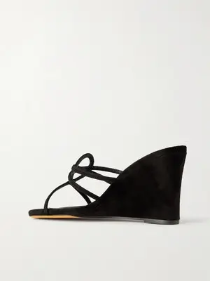 MARYAM NASSIR ZADEH Opera Suede Wedge Sandals - Black