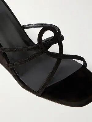 MARYAM NASSIR ZADEH Opera Suede Wedge Sandals - Black