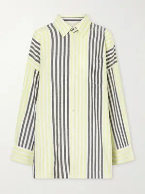 MARRAKSHI LIFE Striped Cotton Shirt - Yellow