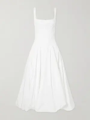 Simkhai Hally Bubble Cotton-blend Midi Dress - White