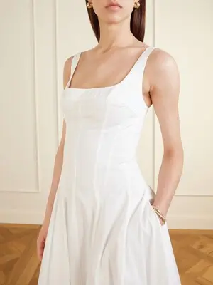 Simkhai Hally Bubble Cotton-blend Midi Dress - White