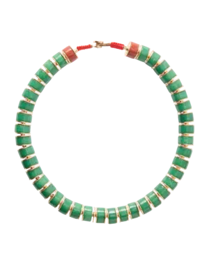 ROXANNE ASSOULIN Gold-tone Jade And Carnelian Beaded Necklace - Green