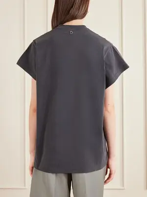 Stella McCartney Lace-trimmed Cotton-jersey T-shirt - Black