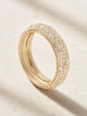 STONE AND STRAND 14-karat Diamond Pavé Band Ring - Gold