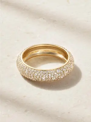 STONE AND STRAND 14-karat Diamond Pavé Band Ring