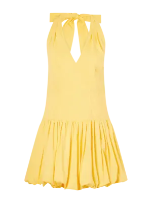 Simkhai Brooke Cotton-blend Halterneck Mini Dress - Yellow