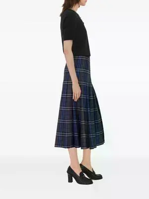 Burberry Check Midi Skirt
