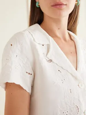 Rixo Zayanna Broderie Anglaise Mini Dress