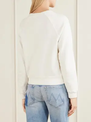 MOTHER The Itty Concert Printed Cotton-jersey Sweater