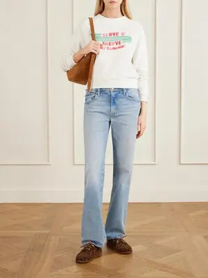 MOTHER The Mid Rise Zip Rambler Skimp Wide-leg Jeans