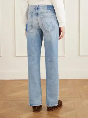 MOTHER The Mid Rise Zip Rambler Skimp Wide-leg Jeans