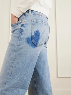 MOTHER The Mid Rise Zip Rambler Skimp Wide-leg Jeans